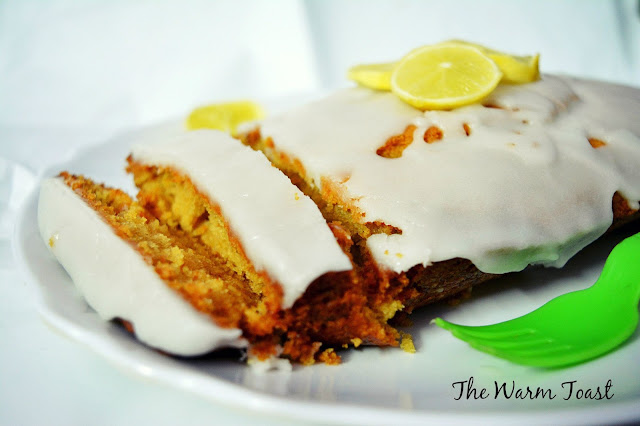 Lemon Zest Cake with Lemon Glaze - Eggless