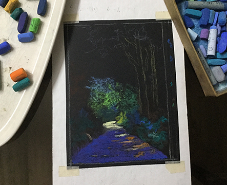 Paintings and Drawings by Manju Panchal: Painting a forest scene in ...