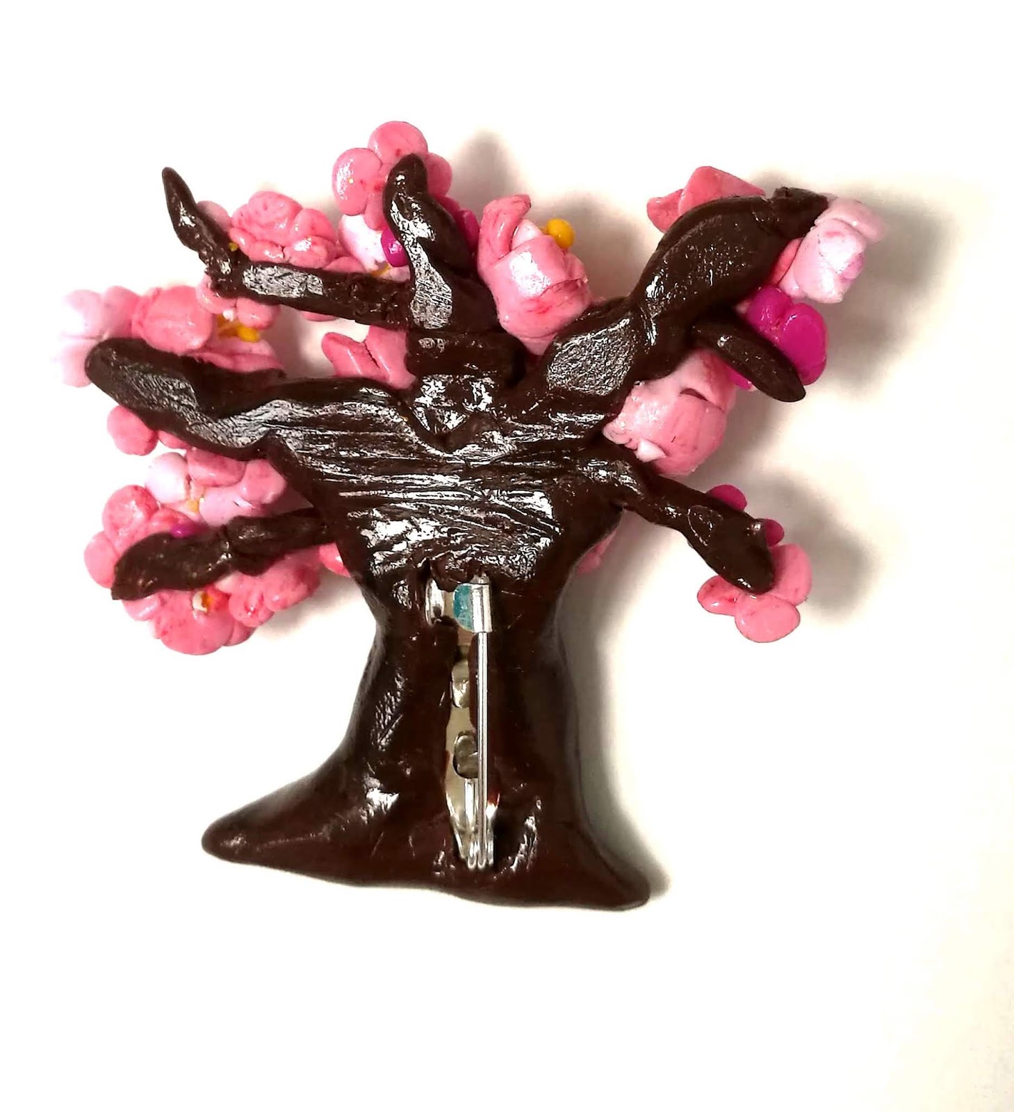 Handmade By Do : Sakura tree polymer clay hand made brooch/ Broşă cireş ...