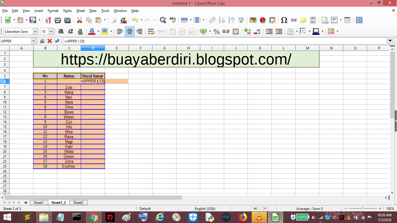 Upper Function in excel - Membesarkan TEKS dengan Function UPPER di Excel