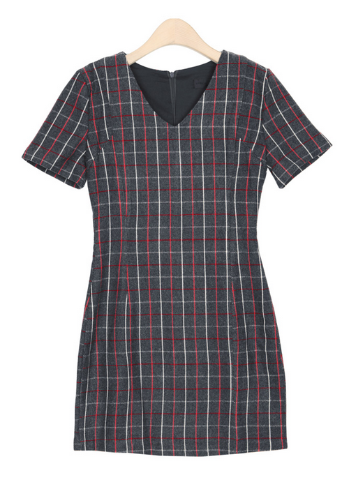 [Stylenanda] Color Checked Woolen Dress | KSTYLICK - Latest Korean ...