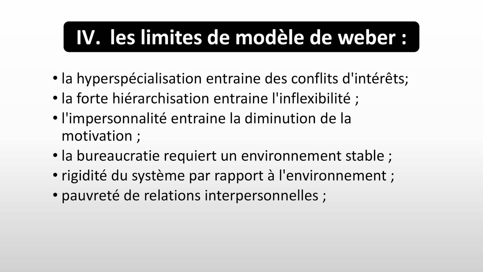 Théorie des organisations : Max WEBER (exposé) | Cours fsjes