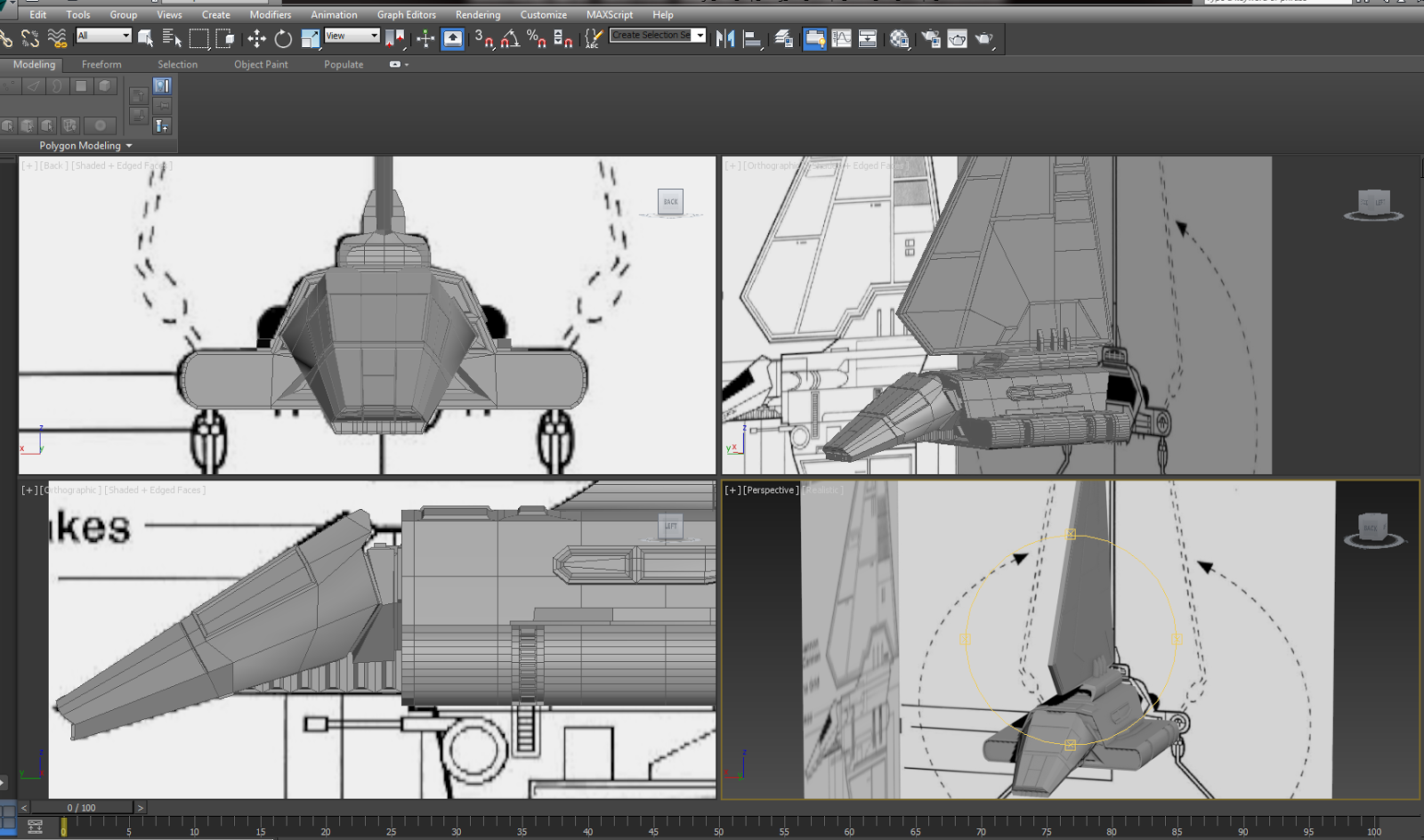 3D Modelling and Animation: Lambda Class Imperial Shuttle Model