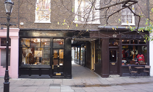 Red legs in Soho.: Shepherd Market.. Mayfair in the rough.