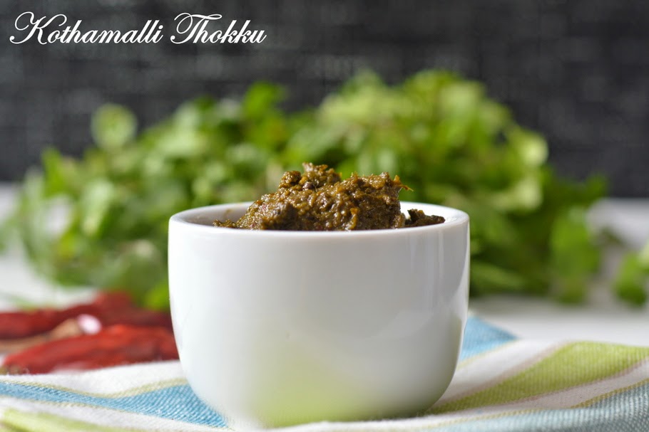 Palakkad Chamayal: Kothamalli Thokku / Coriander Leaves Thokku