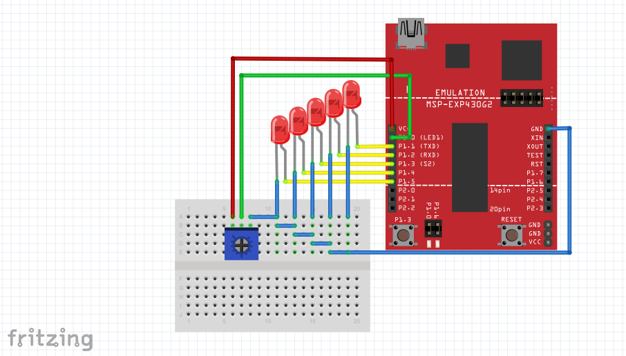 MSP430 ile Vumetre Uygulaması ~ Arduino ve Gömülü Sistemler