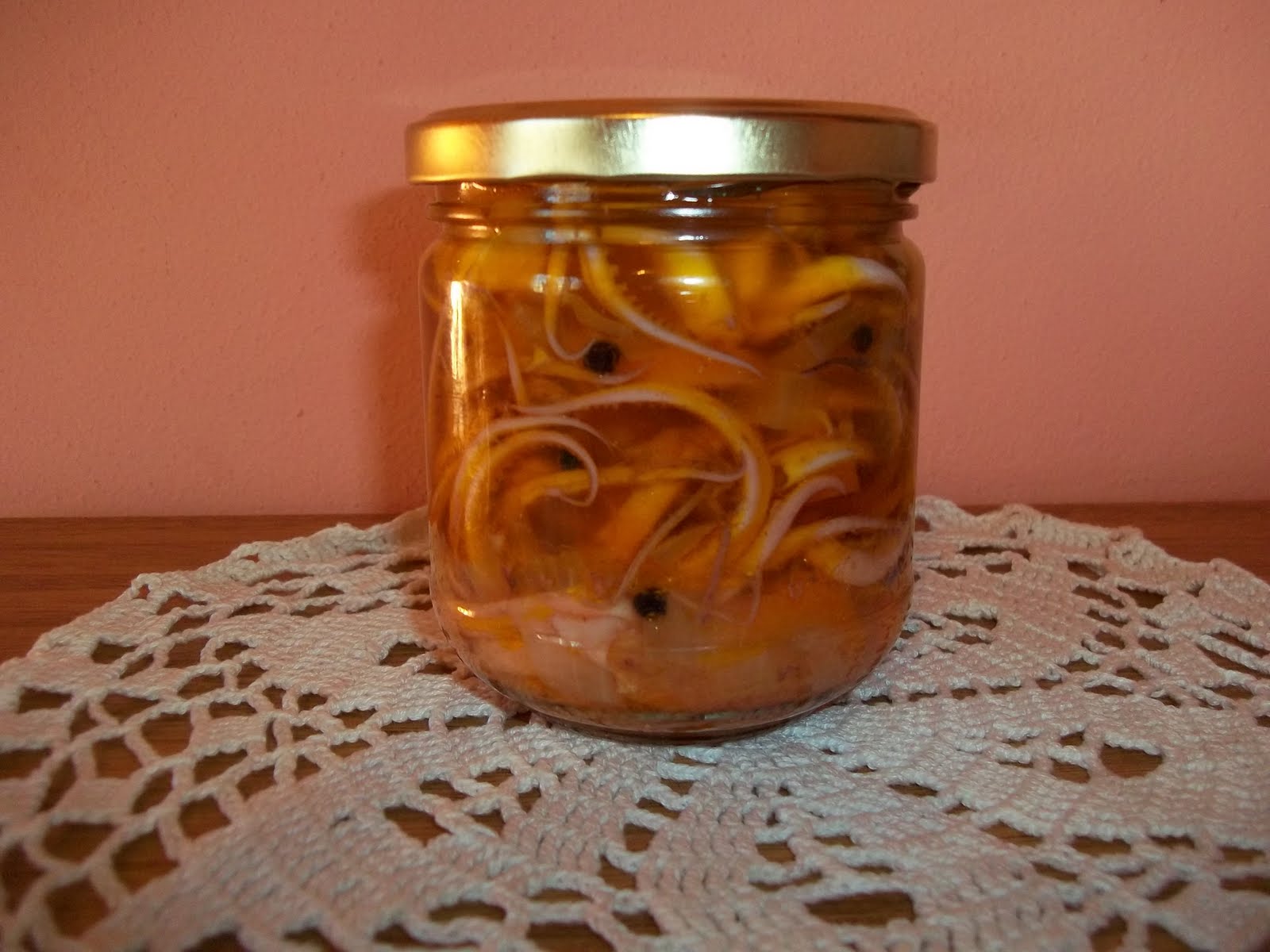 Productos Artesanales: calamares en escabeche conserva de porotos