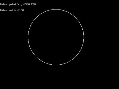 C Program for Bresenham's Circle Drawing Algorithm In