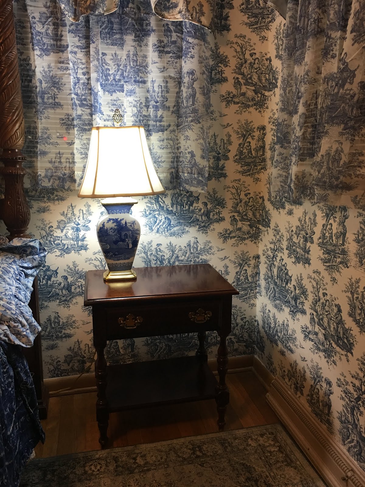 Curtains In My Tree: Round Mirror in Square Frame