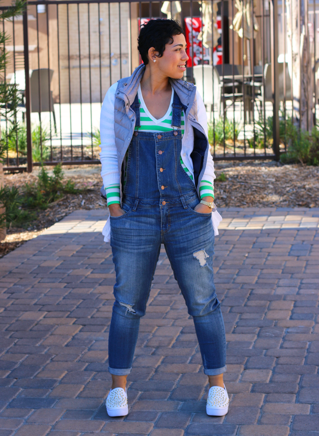 Forever 21 Denim Overalls + Puffer Vest |Fashion, Lifestyle, and DIY