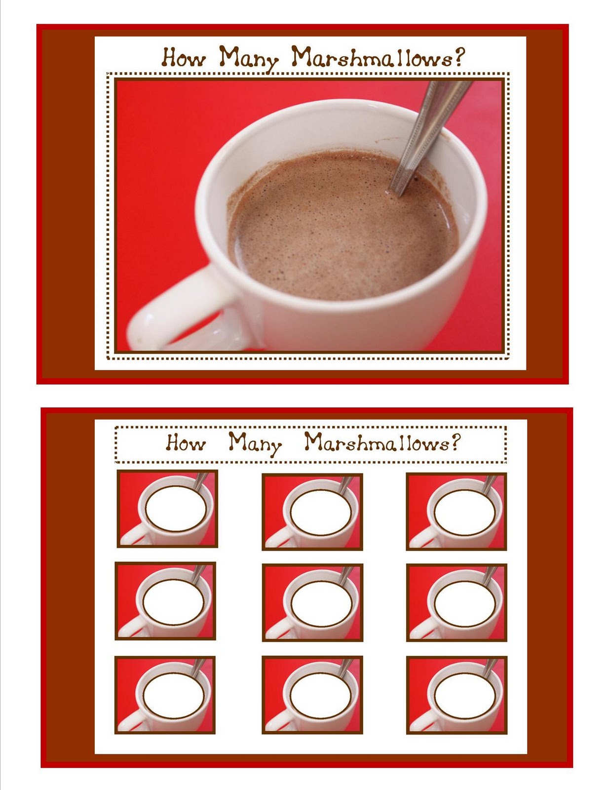 Golden Gang Kindergarten: Hot Chocolate Math Center