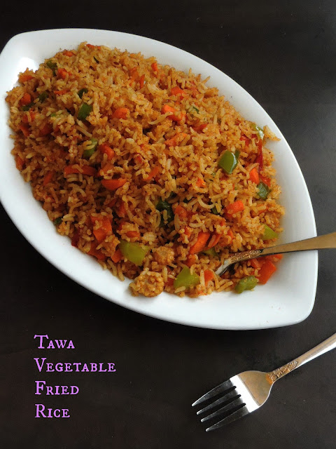 Priya's Versatile Recipes: Tawa Vegetable Fried Rice/Desi Fried Rice