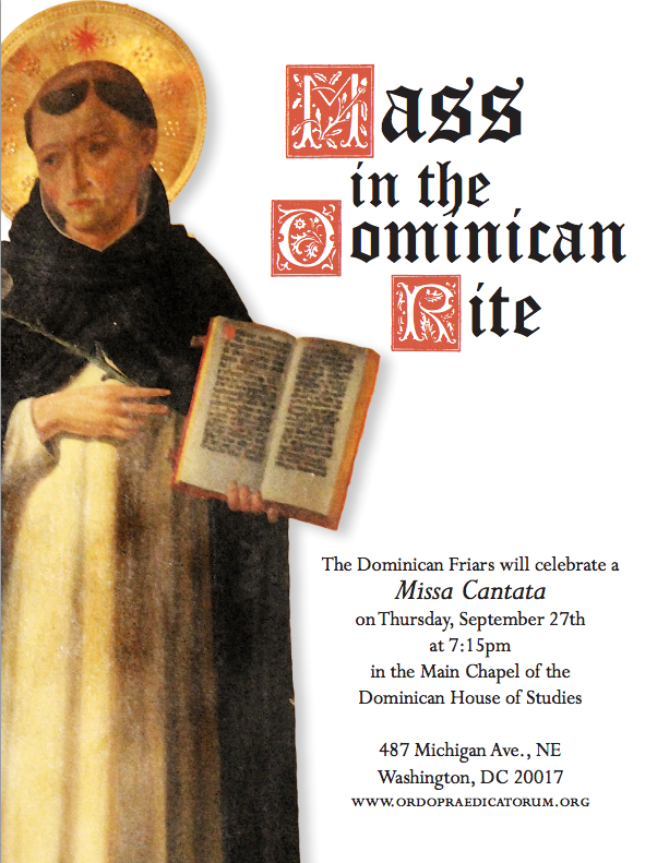 RORATE CÆLI: Dominican rite returning to Washington, D.C.