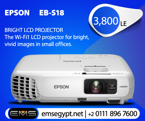 EPSON - EB-S18 - Bright LCD Projector - Price : 3,800 L.E | EMS