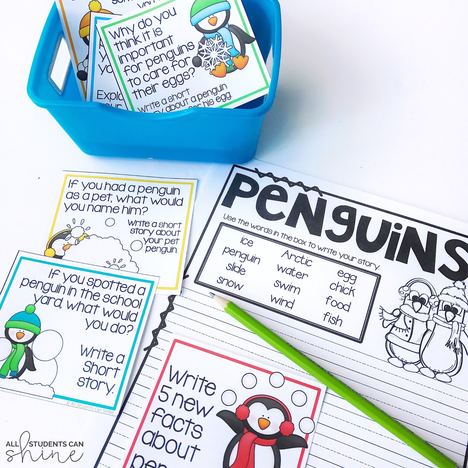 Penguins Art Project & Unit - All Students Can Shine