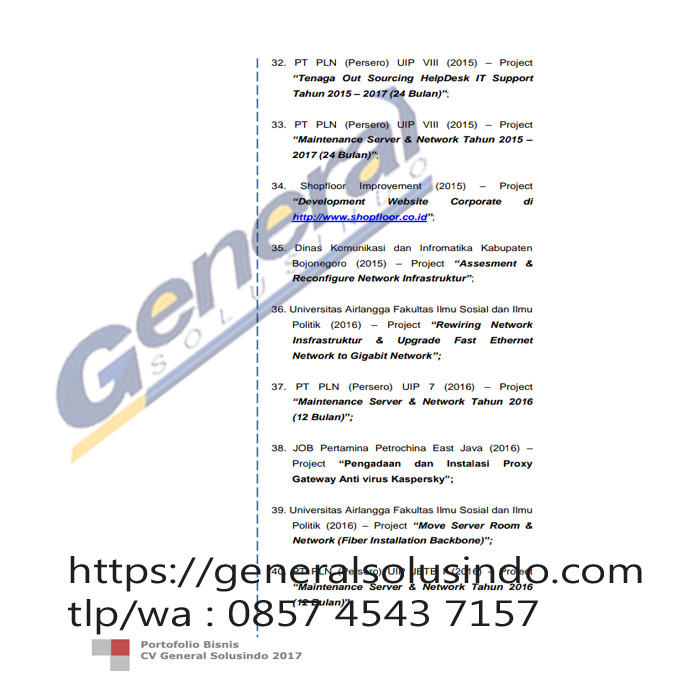 CV GENERAL SOLUSINDO - REFERENSI IV - Jasa Instalasi Cctv Tuban