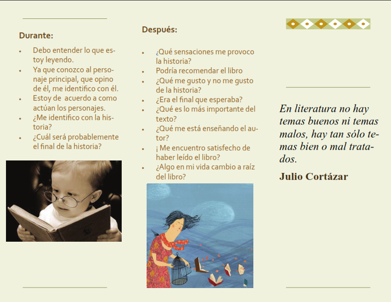 Syllabus Pedagogía y Literatura. : Estrategias de lectura : antes ...