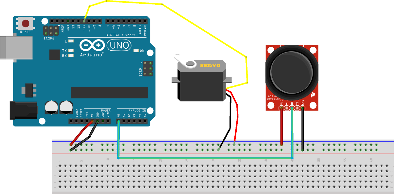 Projeto 14 Controlando Um Servo Motor Com Joystick ~ Faça Com Arduino