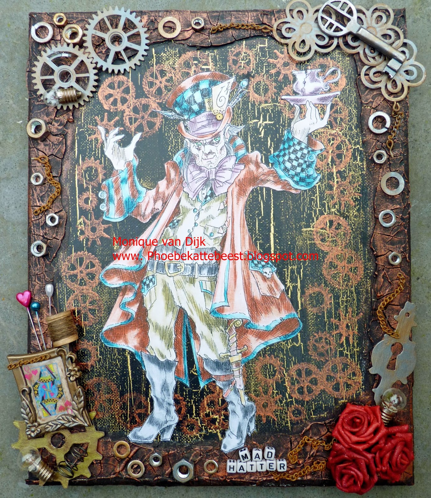 MONIQUE'S ART: Steampunk canvas using RSD Insane Hatter