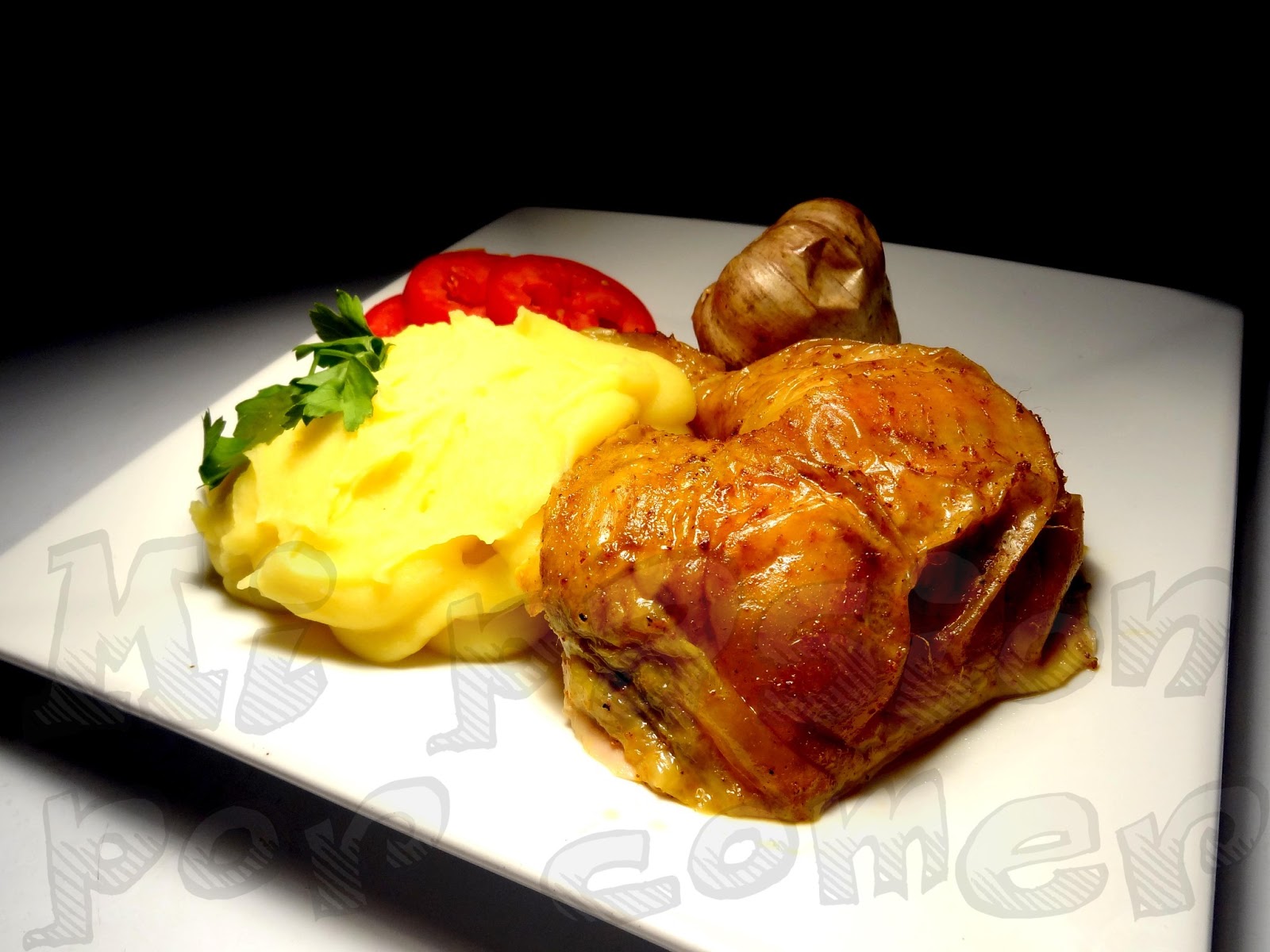 mi pasión por comer: Receta:Pollo al horno con puré de papas