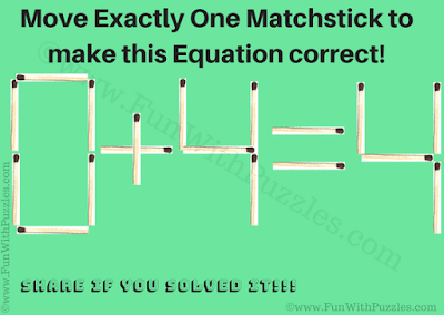 Matchstick Brain Teaser for Kids with Answer