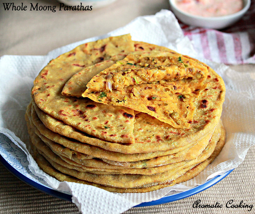Aromatic Cooking: Whole Moong Parathas, Lentils Stuffed Flat Breads