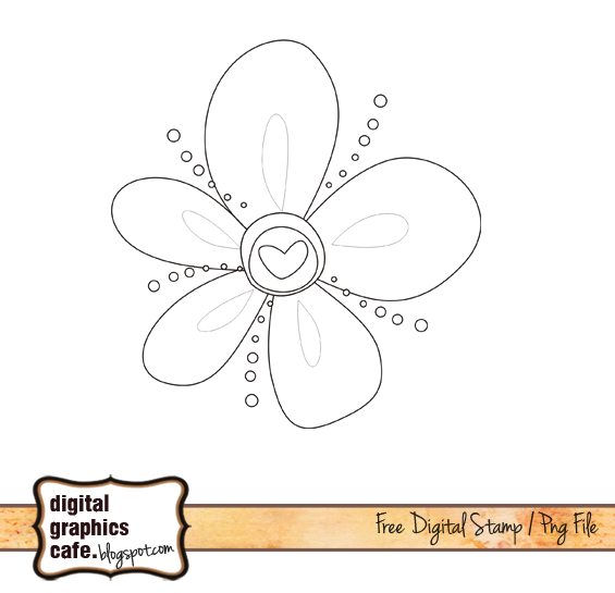 Free digital stamp flower graphics