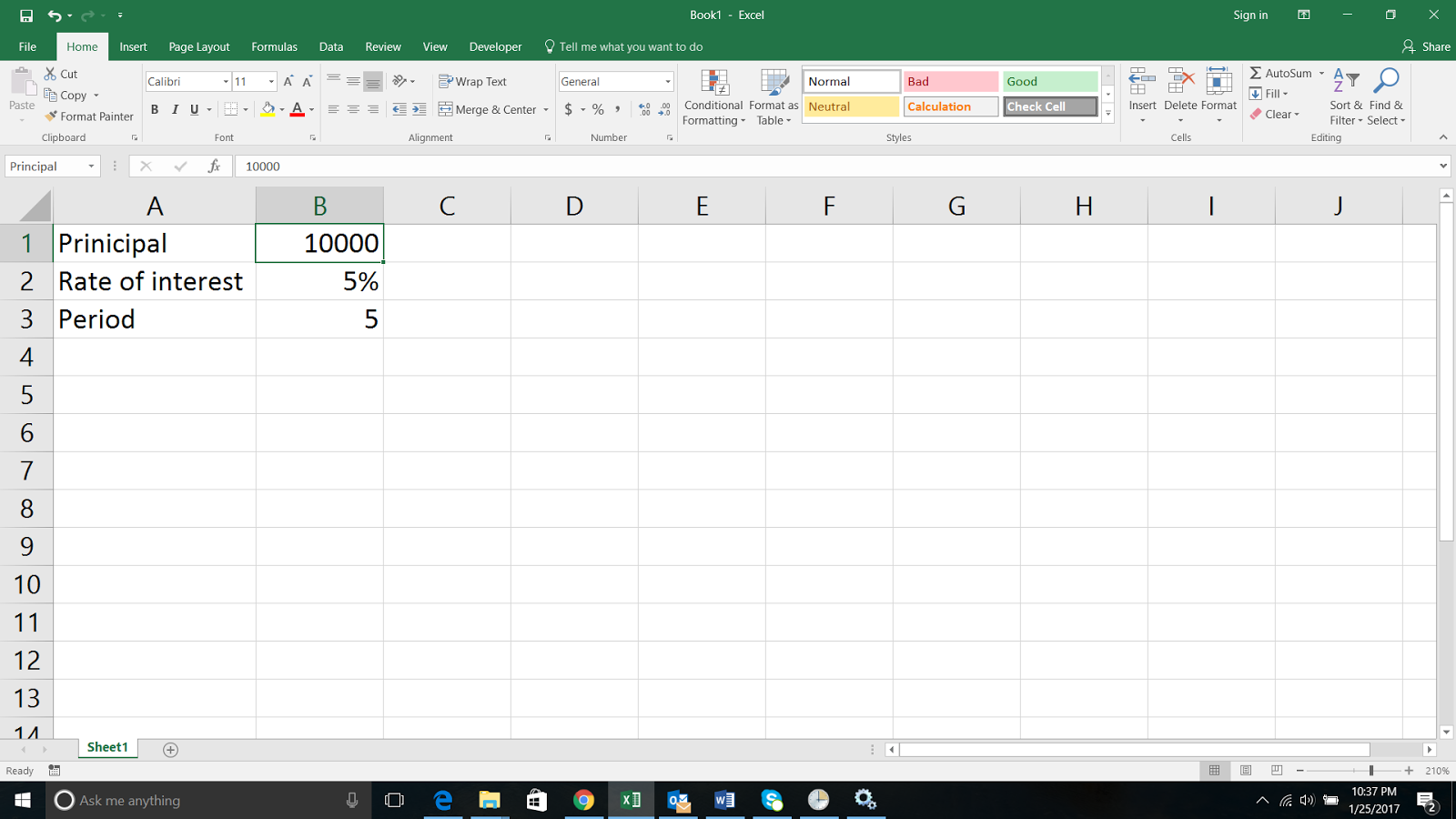 Sundars Blog One Way Data Table Excel