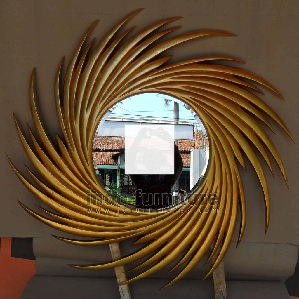 Hiasan Dinding Cermin Hias Vortex Gold Leaf | Desain Interior