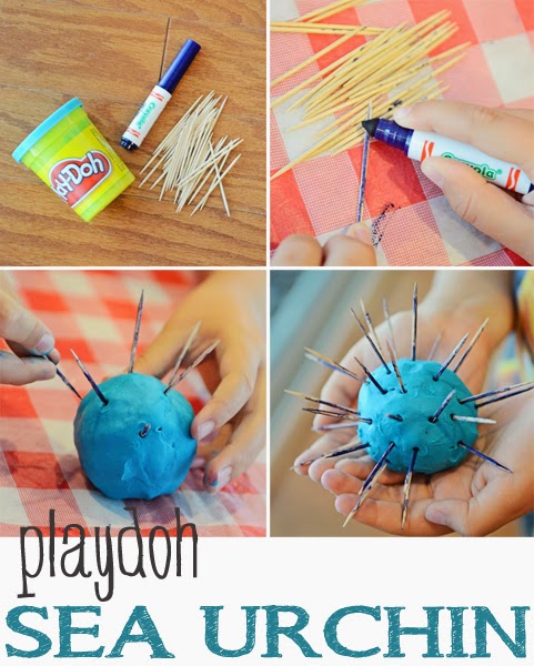 TPcraft.com: Playdoh Sea Urchin {Beach Crafts}