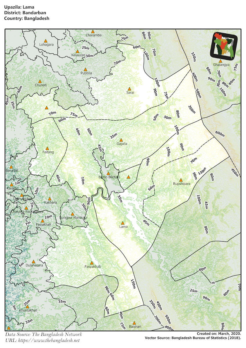 3 Detailed Maps of Lama Upazila, Bandarban, Bangladesh - Tourism ...