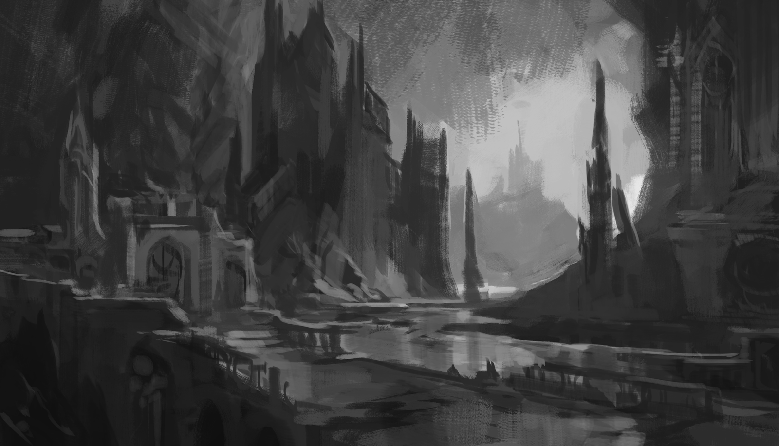 Visual Development for Animation: Demo: Fantasy Architecture Drawing, Tonal
