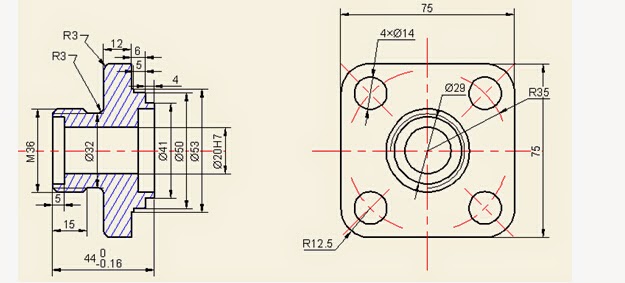 CADFamily.com: Autocad tutorial-- Valve cover drawing