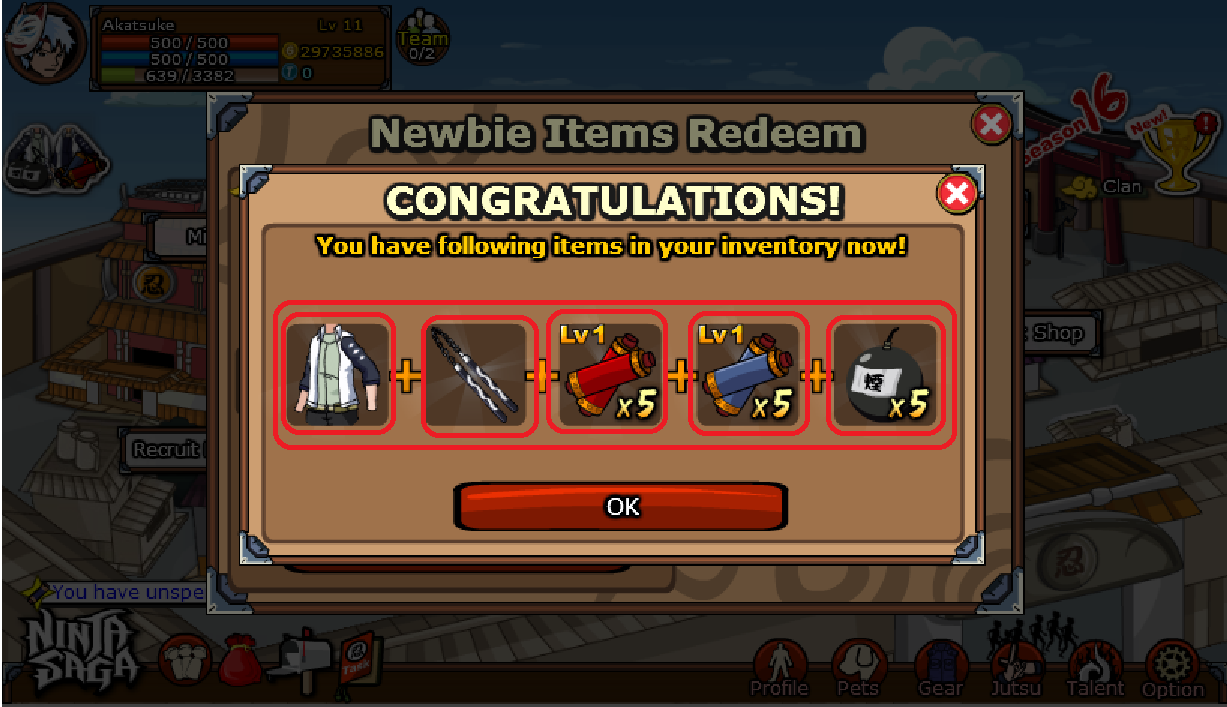 NS Full Free Cheat: Newbie Items Code