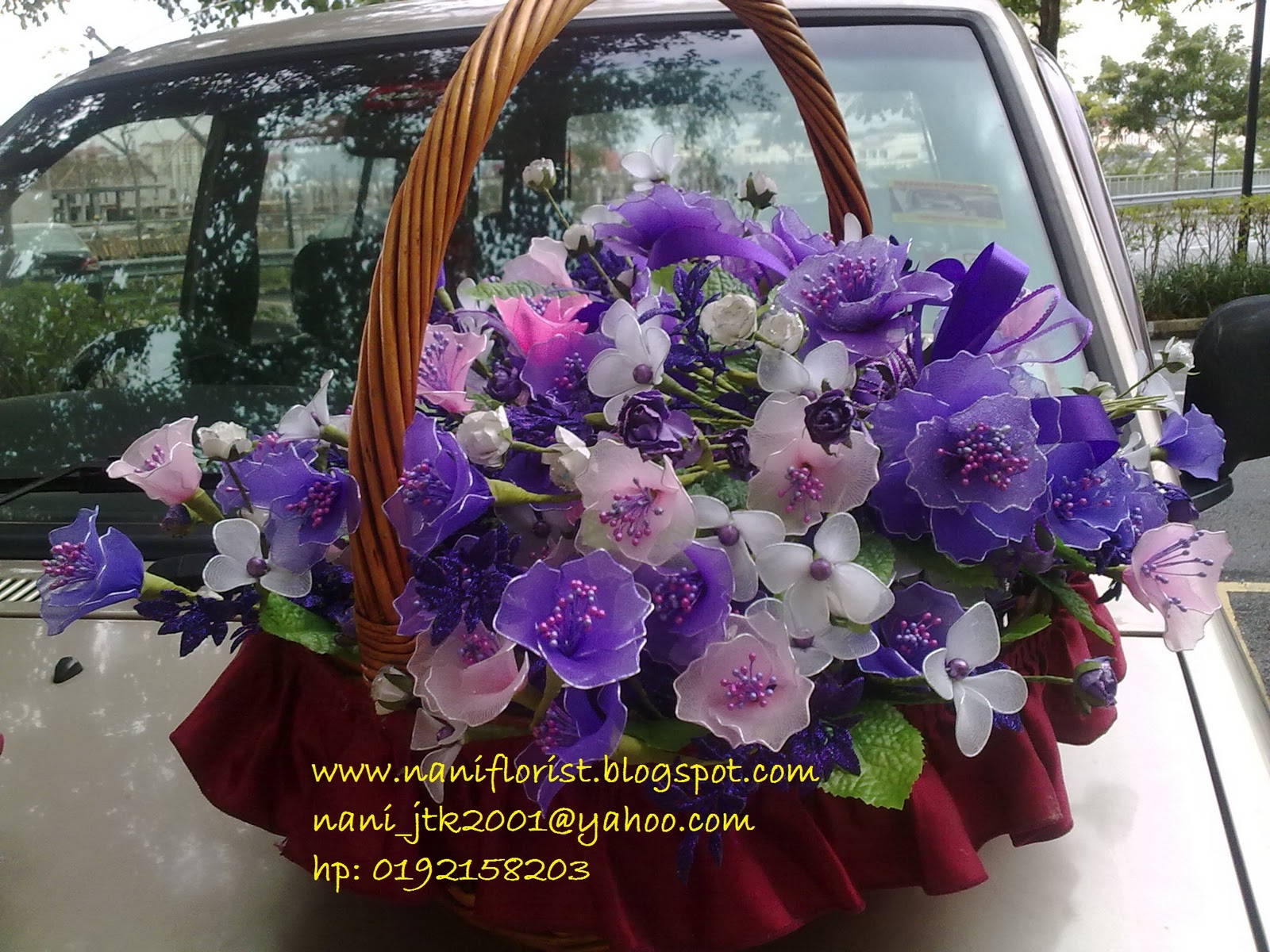 Nani Florist: GUBAHAN BUNGA DULANG HANTARAN PURPLE WHITE PINK