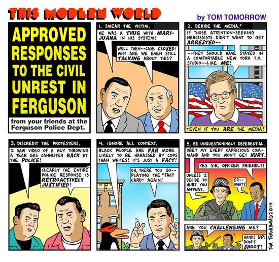 Hackwhackers: Today's Tomorrow Cartoon: Approved Ferguson Responses