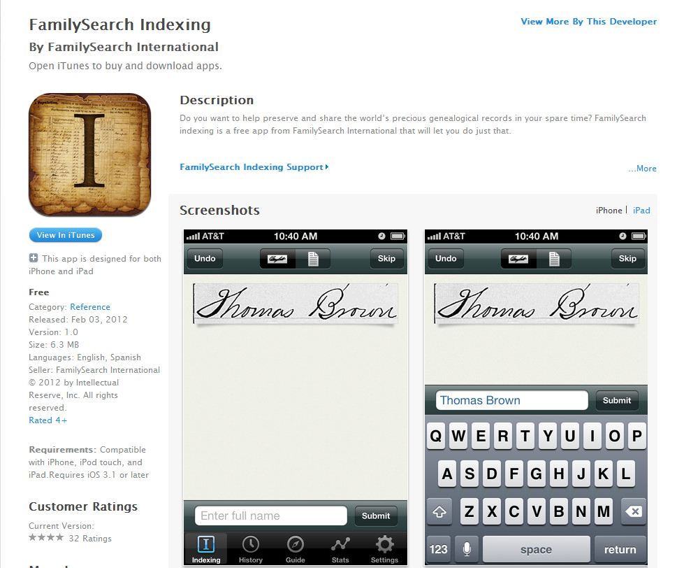 UpFront with NGS: FamilySearch Launches Mobile Indexing App