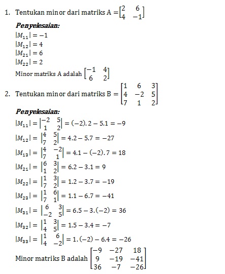 Halaman Isi: Contoh Minor Matriks