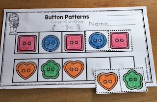 Pattern Practice Using Buttons Worksheets ~ Preschool Printables