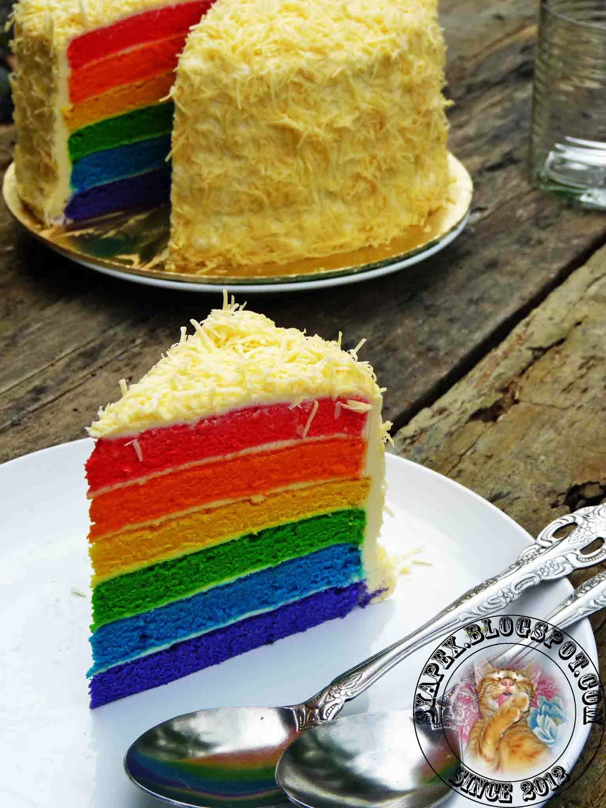 syapex kitchen: Rainbow Snow Cheesecake