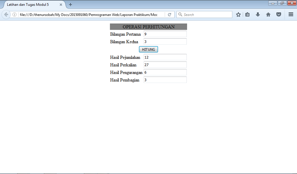 Laporan Praktikum Pemrograman Web 1 Modul 5 - jakanursobah
