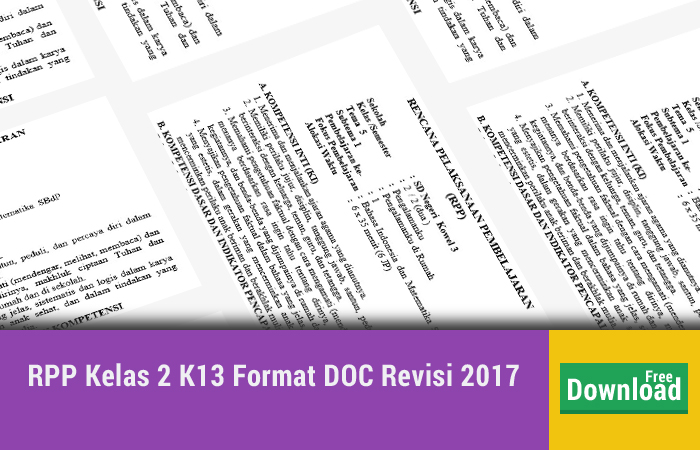 RPP Kelas 2 K13 Format DOC Revisi 2017 - Biologizone