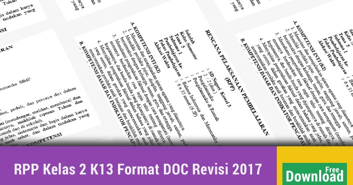 RPP Kelas 2 K13 Format DOC Revisi 2017 - Biologizone