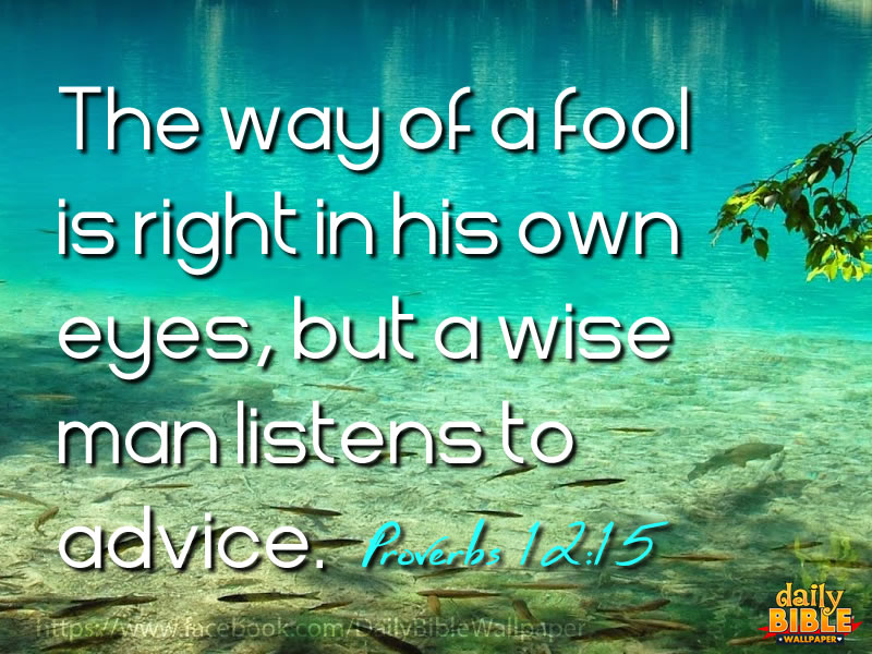 The way of a fool is right in his own eyes | Daily Bible Wallpaper ...