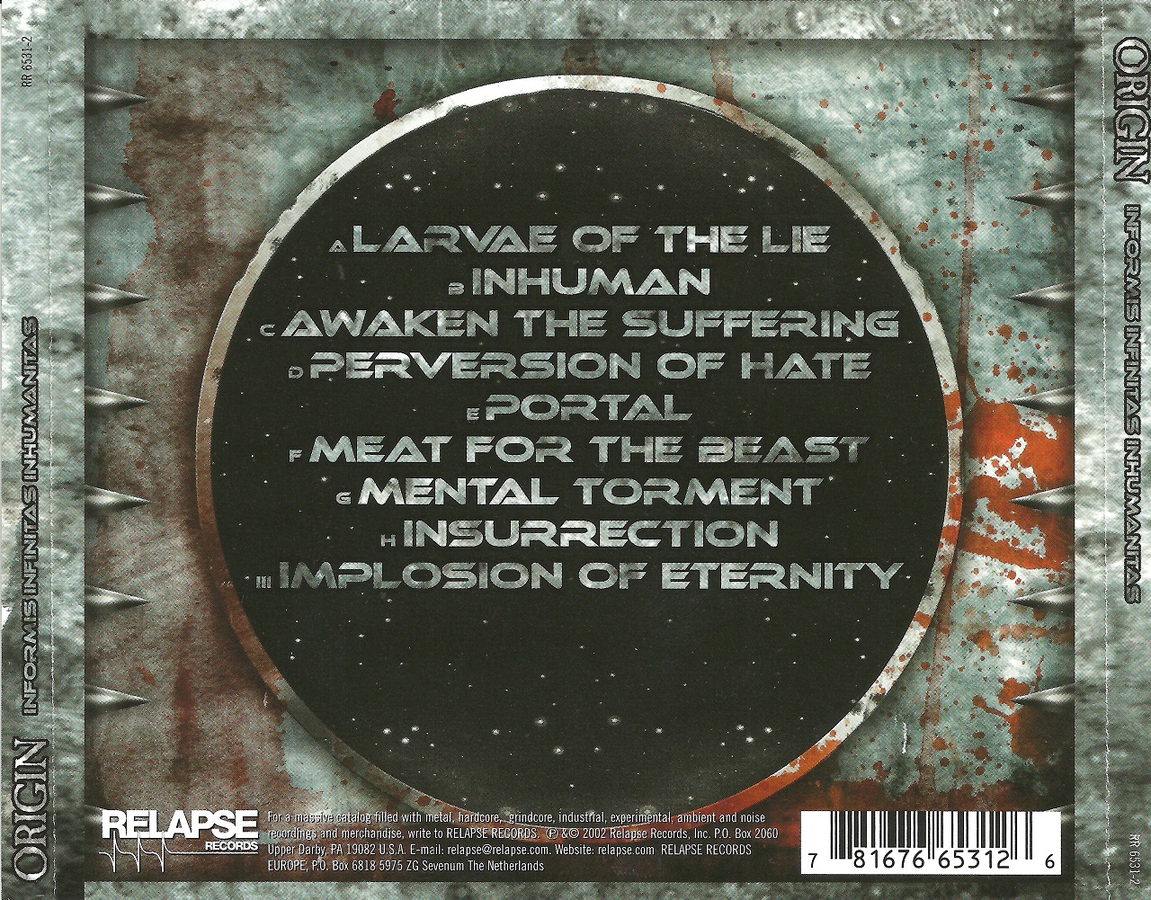 Cries from the Quiet World: Origin "Informis Infinitas Inhumanitas"