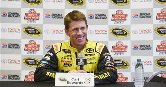 NASCAR Notes: Carl Edwards taking car to full limits on Sonoma road course