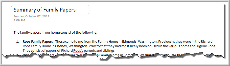 The Turning of Generations: Family Papers Inventory - 21COFH