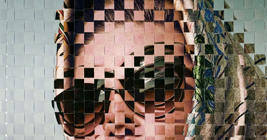 Slavenka & Obi: Woven paper collage by Inge Jacobsen