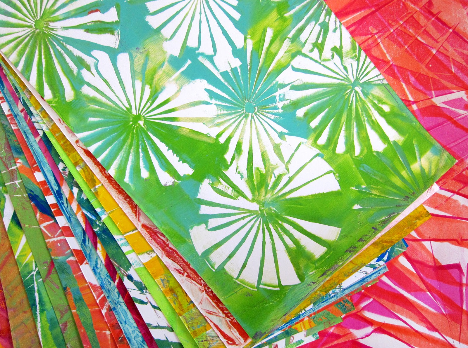 Printing With Gelli Arts Gelli Printing With Folded Paper Printing With Gelli Arts Gelli Printing With Folded Paper