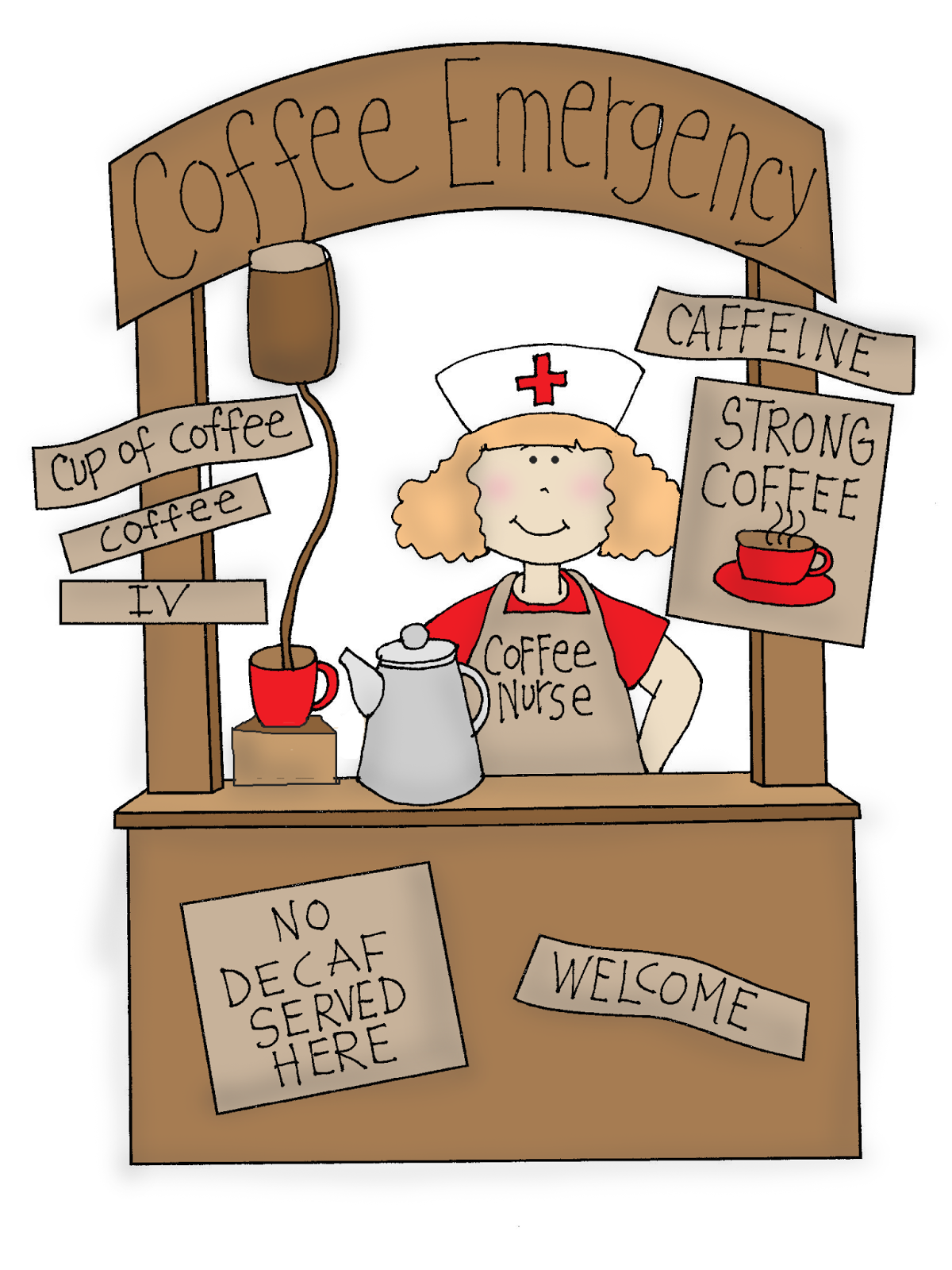 Free Dearie Dolls Digi Stamps: Coffee Emergency Booth....sorry guys ...